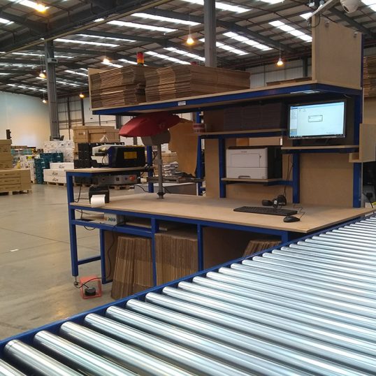 Packing benches manufactured in the UK by Spaceguard