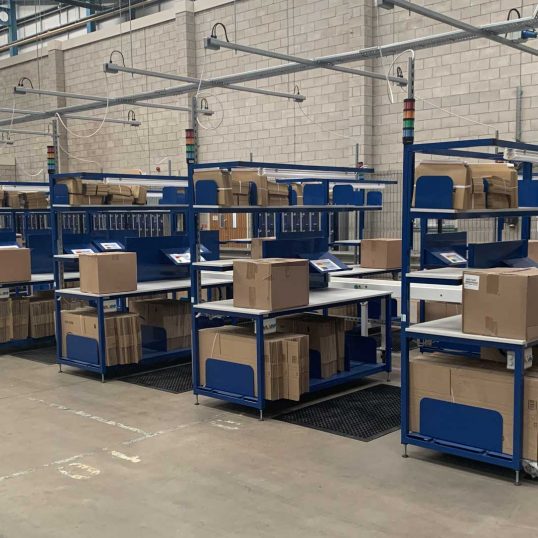 Packing benches manufactured in the UK by Spaceguard