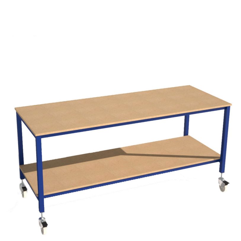 Mobile Packing Table with Lower Shelf - Made in UK by Spaceguard